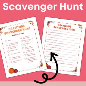 Gratitude Scavenger Hunt, Thanksgiving Scavenger Hunt, Fall Scavenger ...