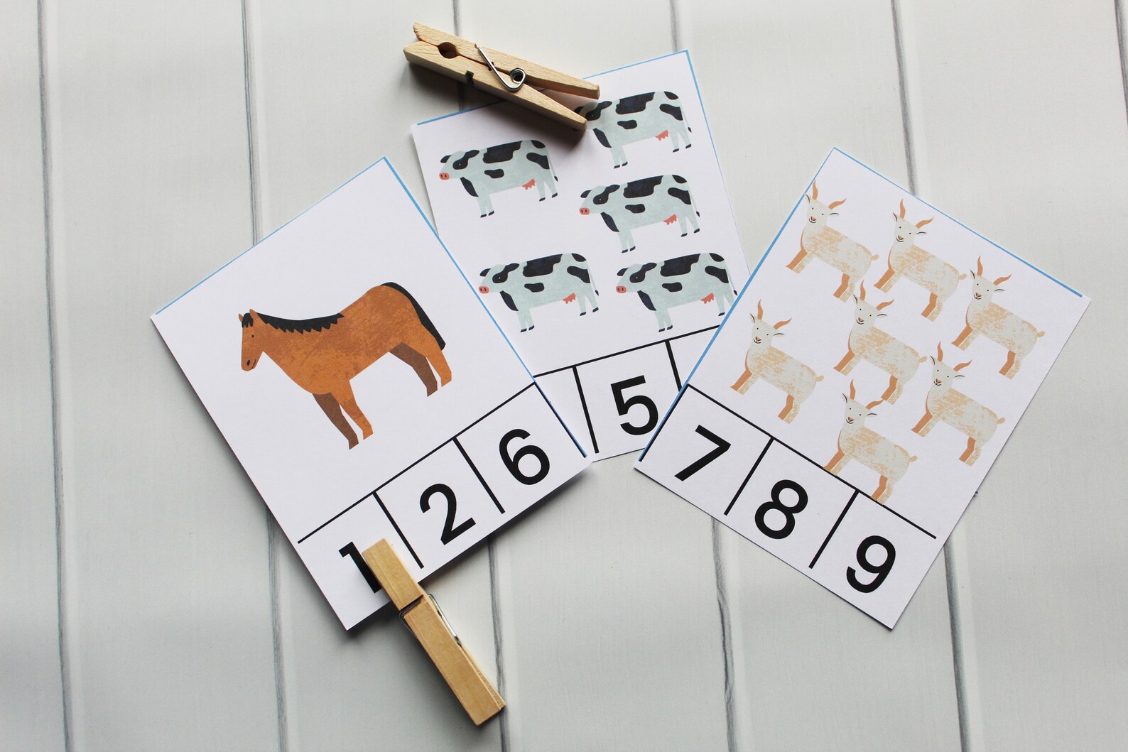 Farm Count Clip Cards, Montessori Math Printable, Homeschooling ...