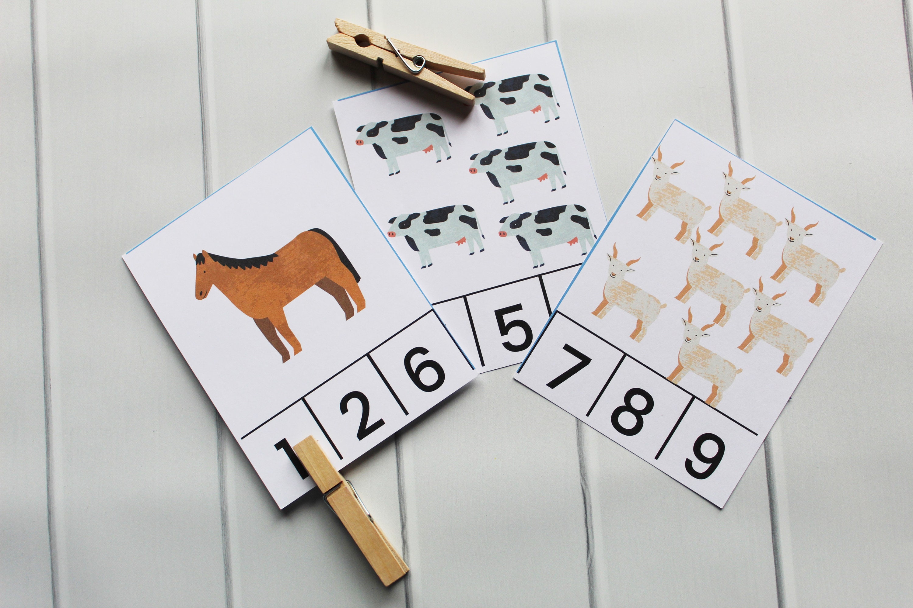 Farm Count Clip Cards, Montessori Math Printable, Homeschooling ...