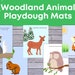 5 Printable Play Doh Mats, Animal Play Dough Mats, Woodland Playdough ...