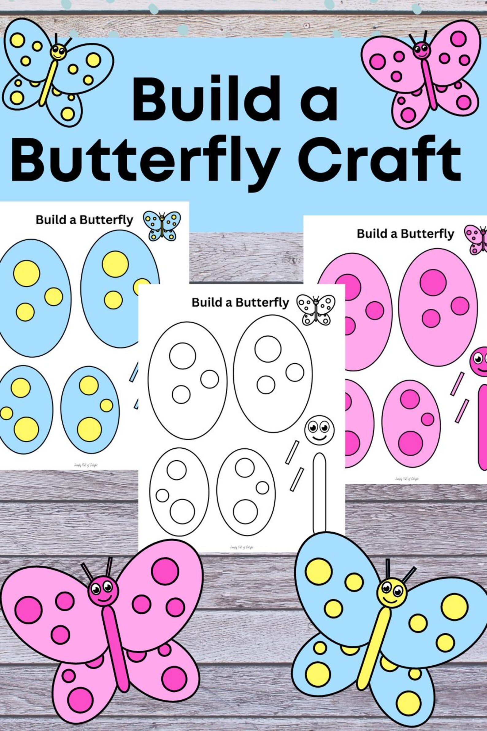 Build a Butterfly Craft Printable, Paper Butterfly Craft Printable ...