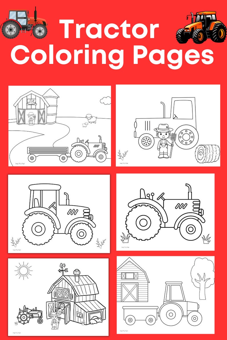 Tractor Coloring Pages for Kids, Tractor Coloring Sheets, Farm Coloring ...