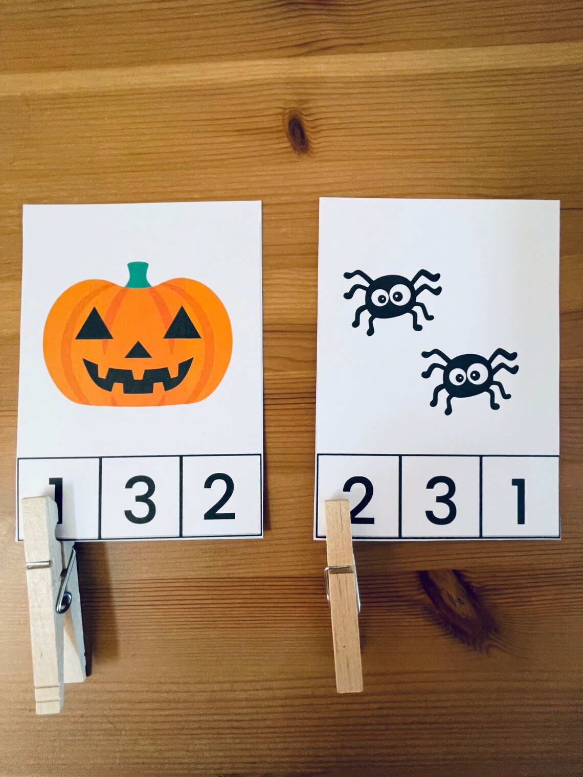 Halloween Count Clip Cards, Montessori Math Printable, Homeschooling ...