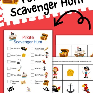 Pirate Scavenger Hunt, Pirate Treasure Hunt, Printable for Kids ...