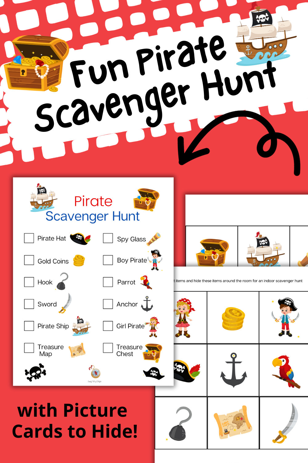 Pirate Scavenger Hunt, Pirate Treasure Hunt, Printable for Kids ...