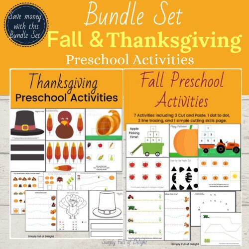 BUNDLE SET Fall Printable Set for Preschool, Fall Preschool Activities ...