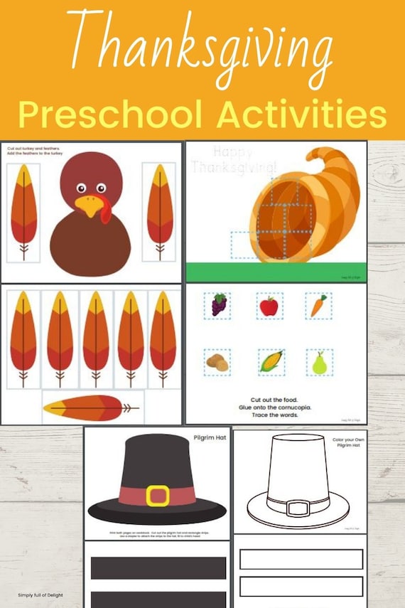 Preschool Printables Thanksgiving Worksheets