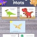 7 Dinosaur Play Dough Mats, Printable Dinosaurs Play Dough Mat, Dino ...