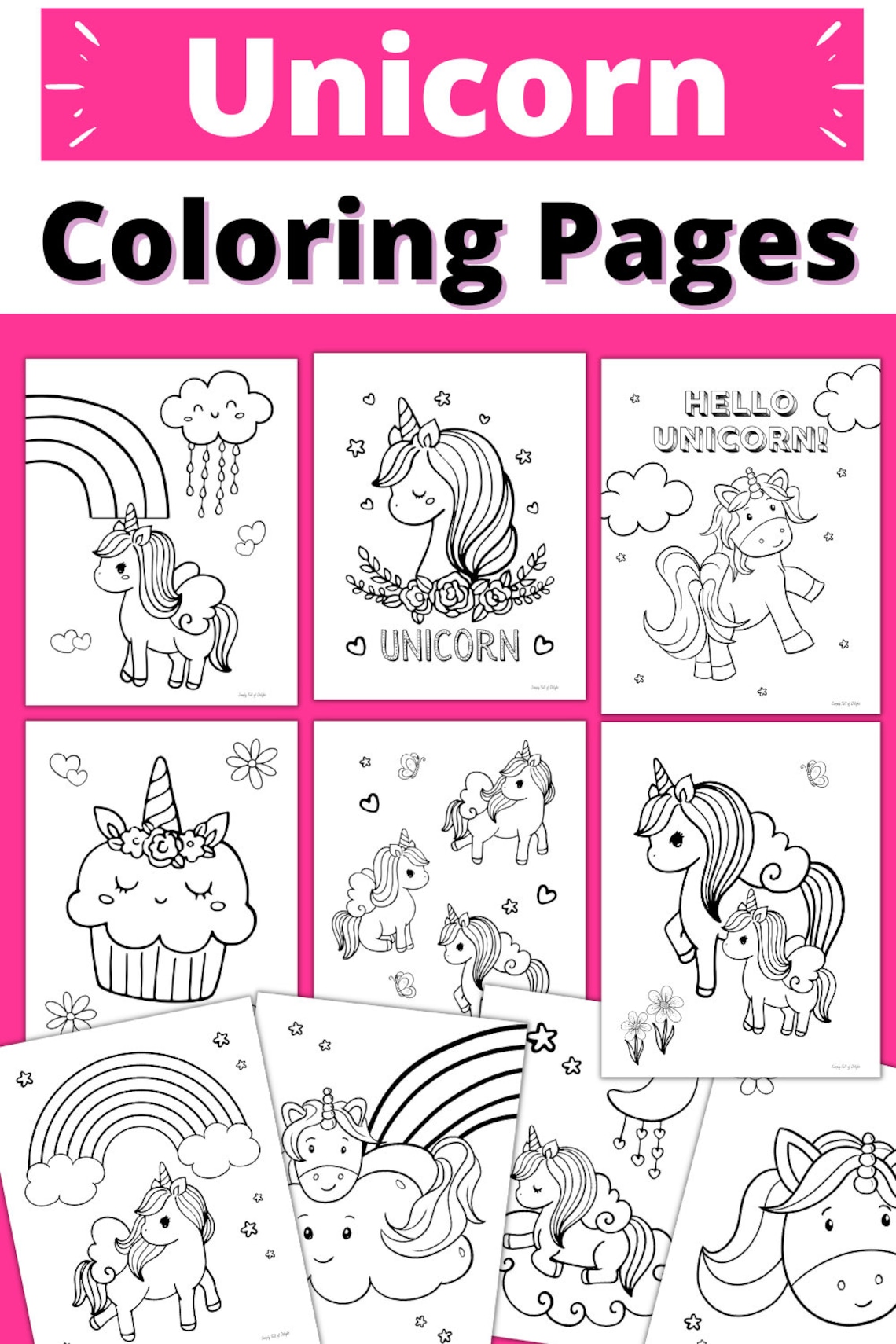 Unicorn Coloring Pages for Kids, Unicorn Coloring Sheets, Unicorn ...