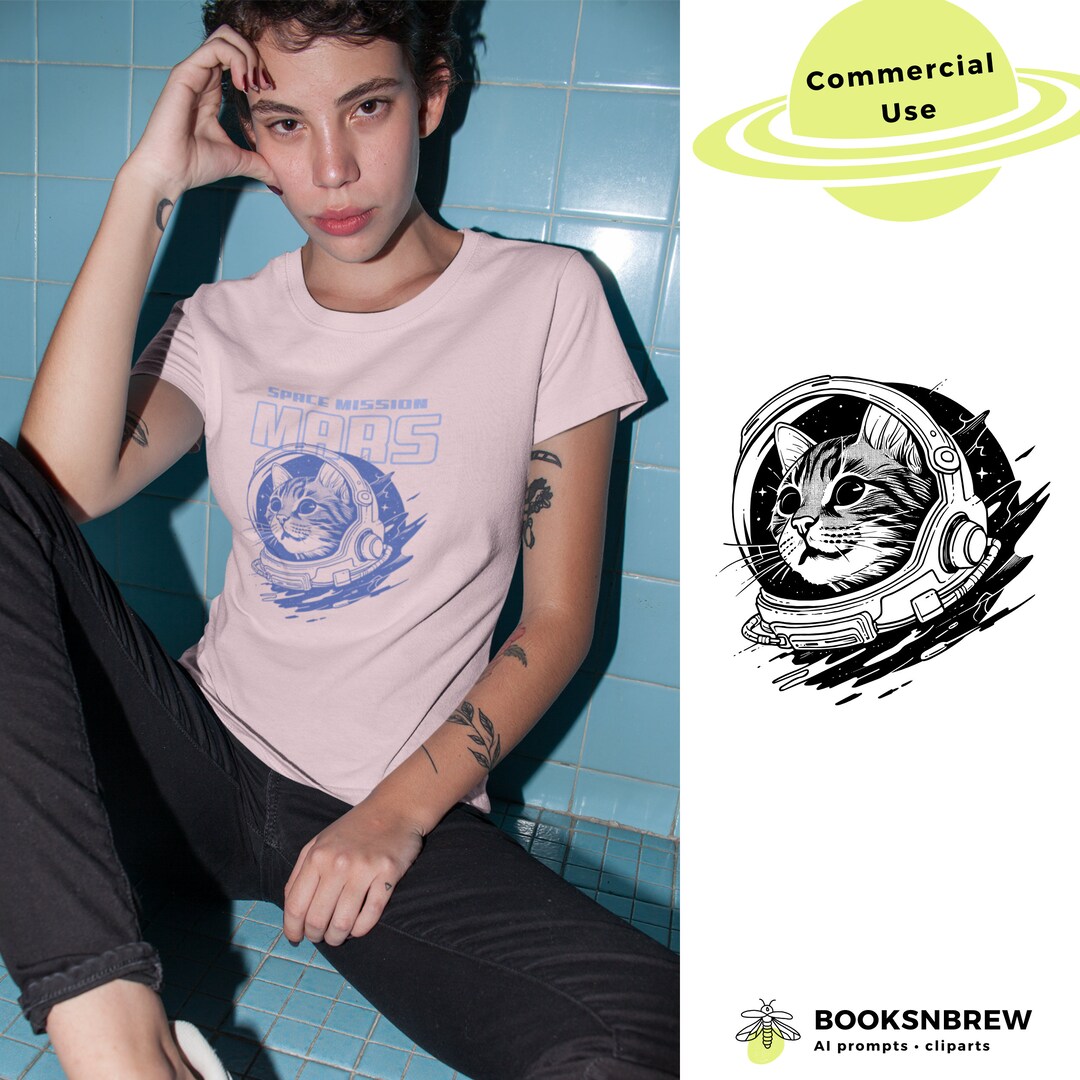 Space Cat SVG Clipart for T-shirt Design Mug Design and Print - Etsy