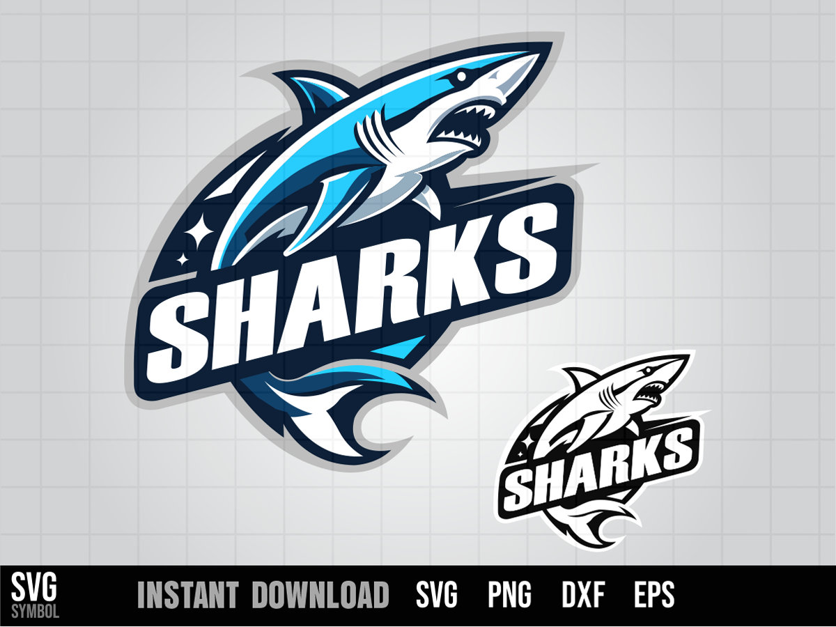 Sharks Mascot Design Svg, Shark Clipart, Sharks Sports Team Logo Svg ...