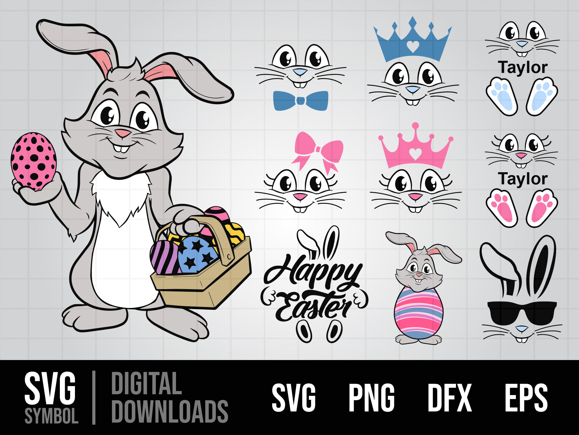 Easter Bunny SVG, Happy Easter Egg Svg, Bunny Face, Kids Easter, Easter ...