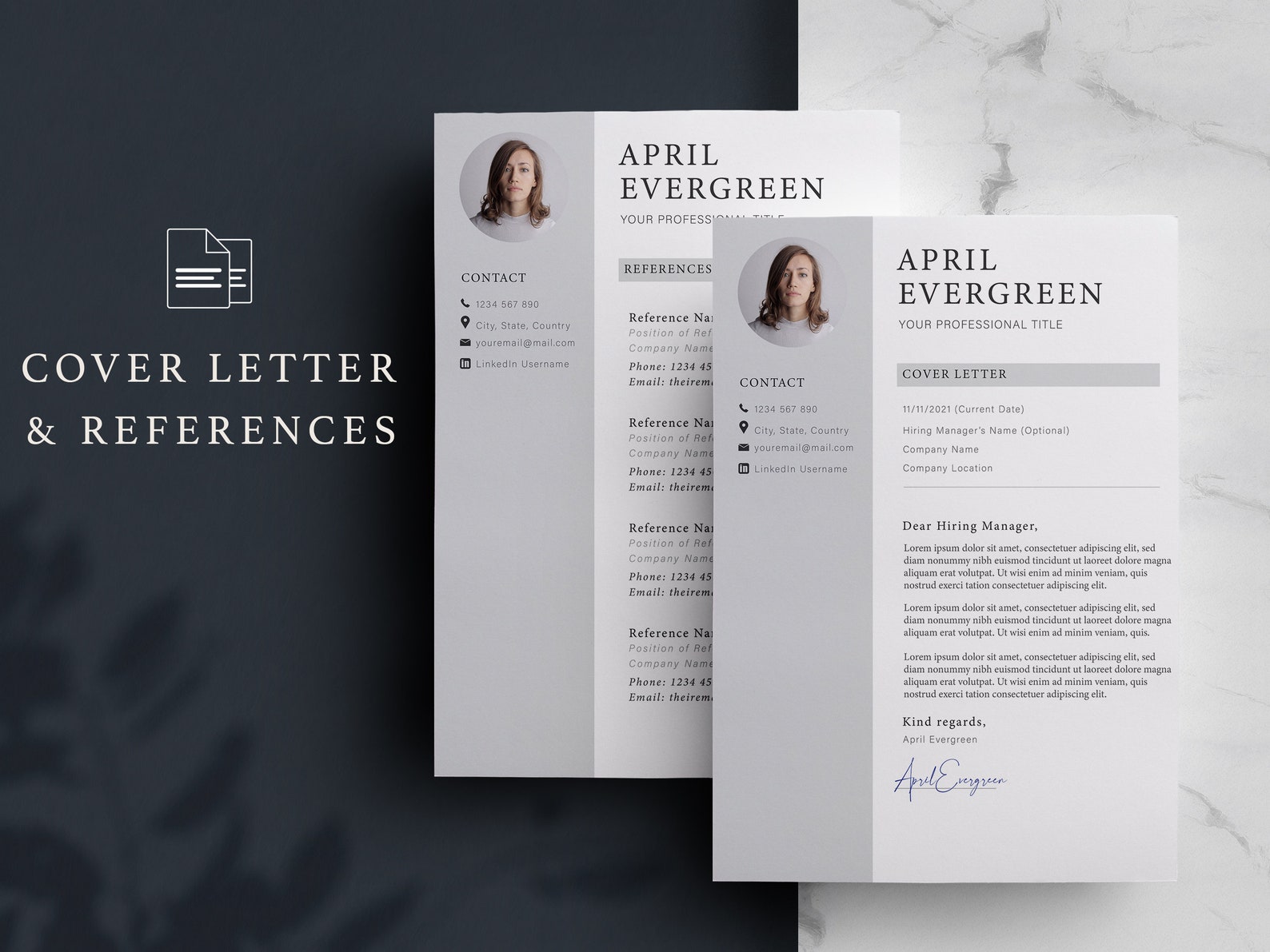 Classy Resume Template With Photo Word | 2 Page CV Template | CV for ...