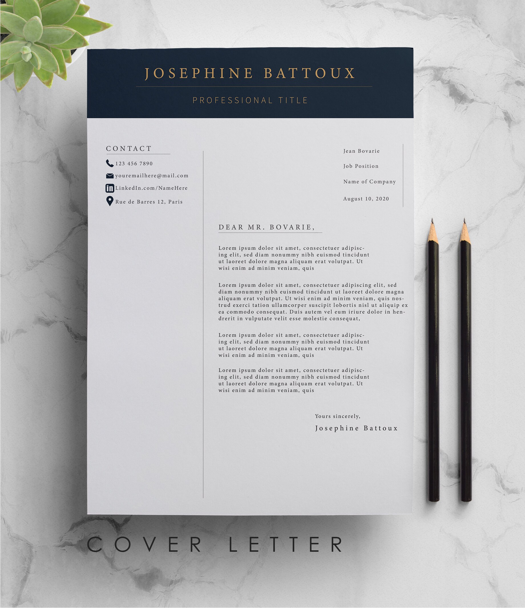 Professional Resume Template for MS Word Resume/cv Cover | Etsy