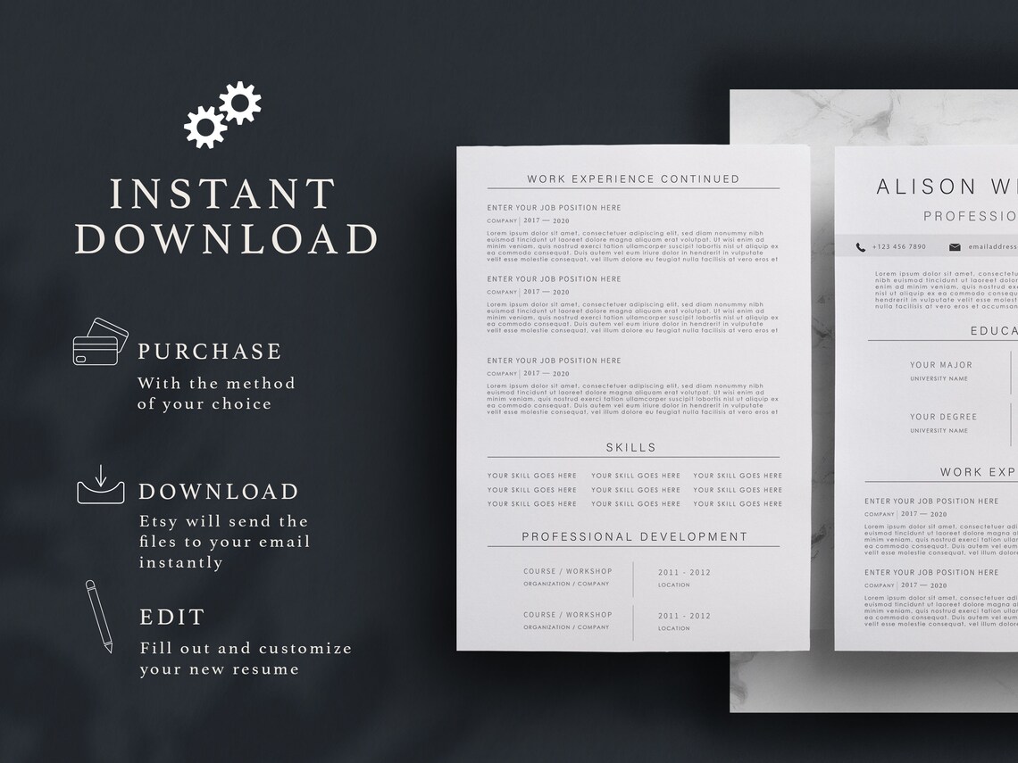Minimalist Resume Template for MS Word | Professional Executive Resume ...