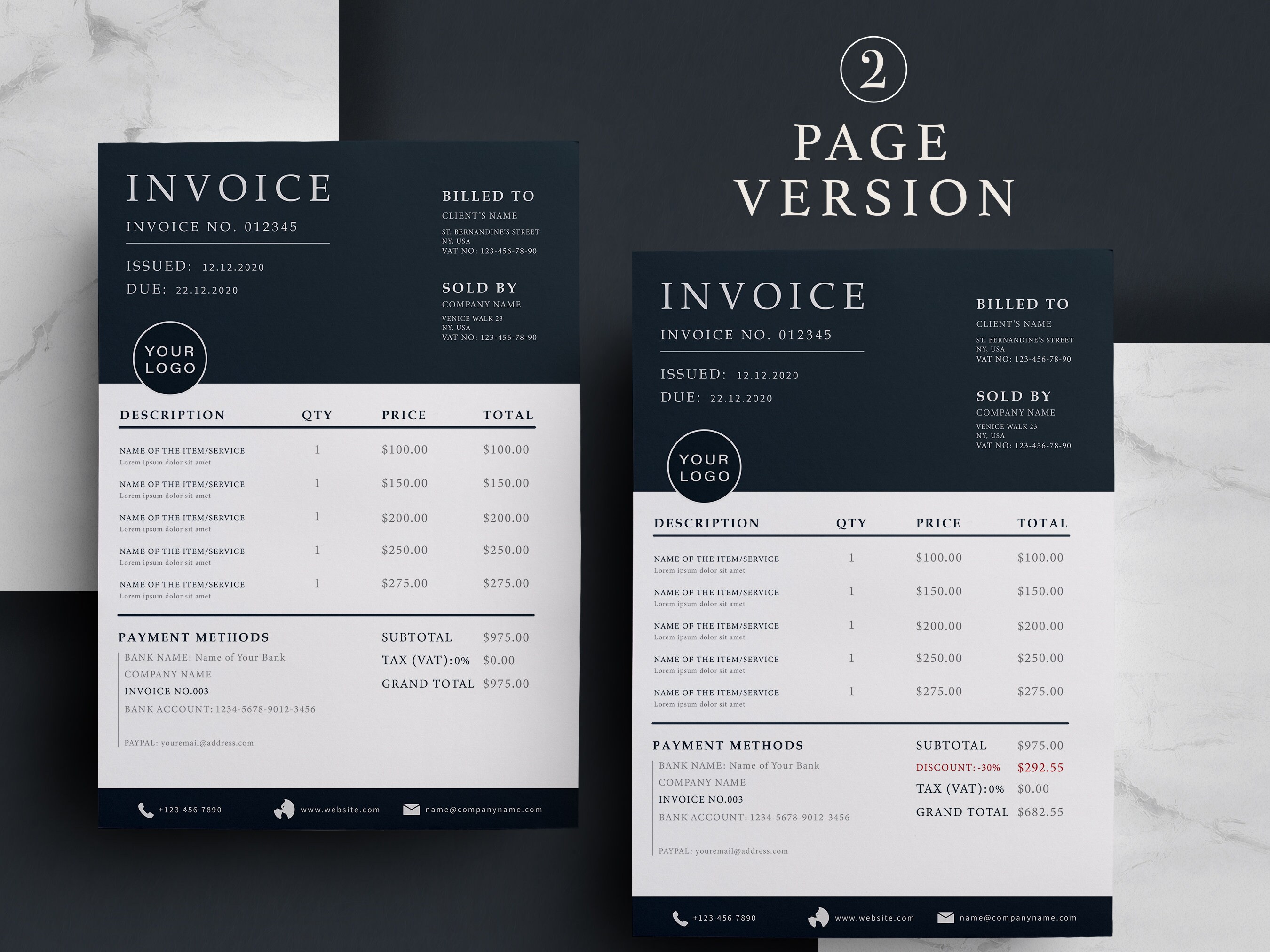 Invoice Template | Invoice Template for Word| Printable Business ...