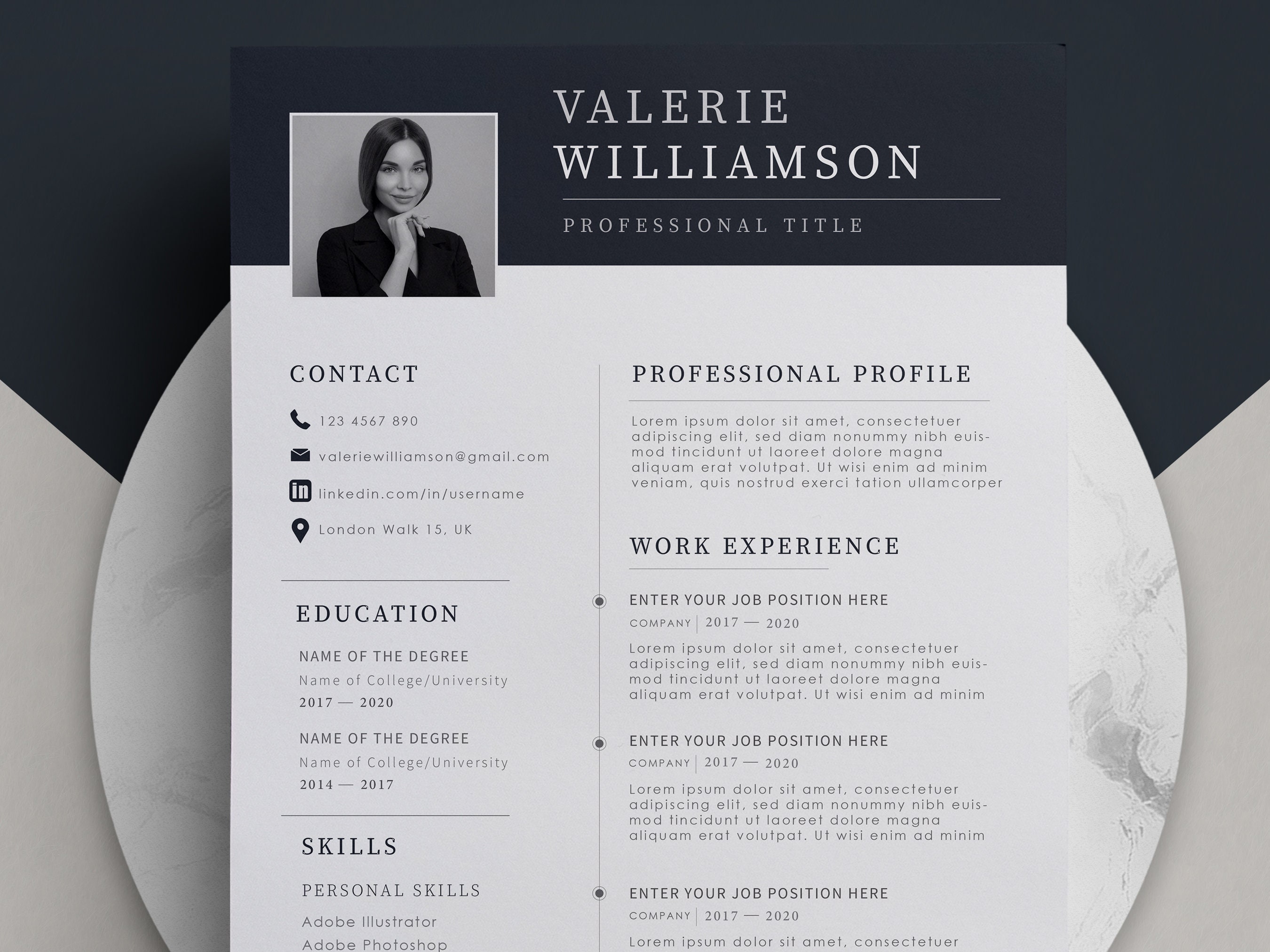 Classy Resume Template for Word | Professional Resume | Resume/cv ...