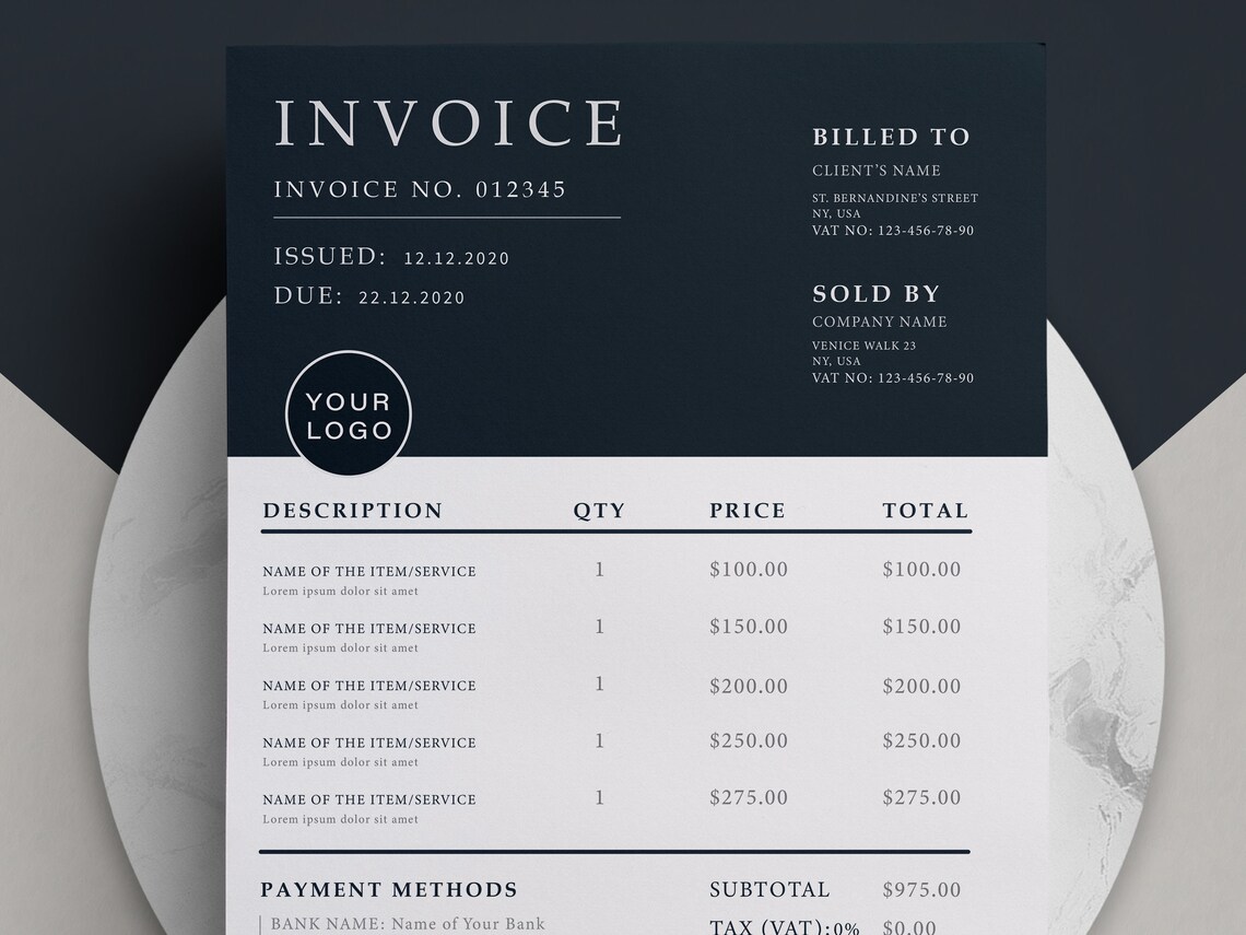 Invoice Template | Invoice Template for Word| Printable Business ...