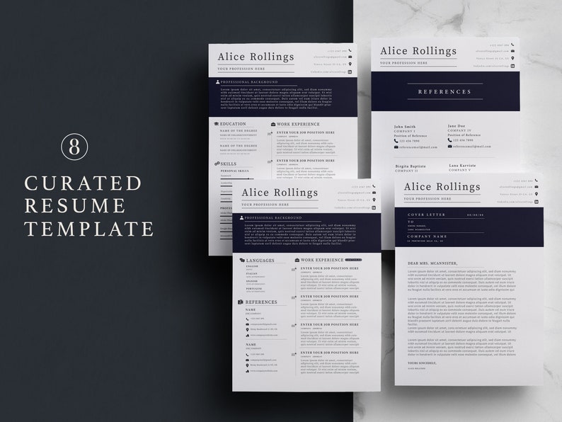 Resume Template Bundle for Word CV Template Bundle - Etsy