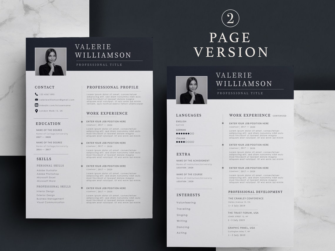 Classy Resume Template for Word | Professional Resume | Resume/cv ...