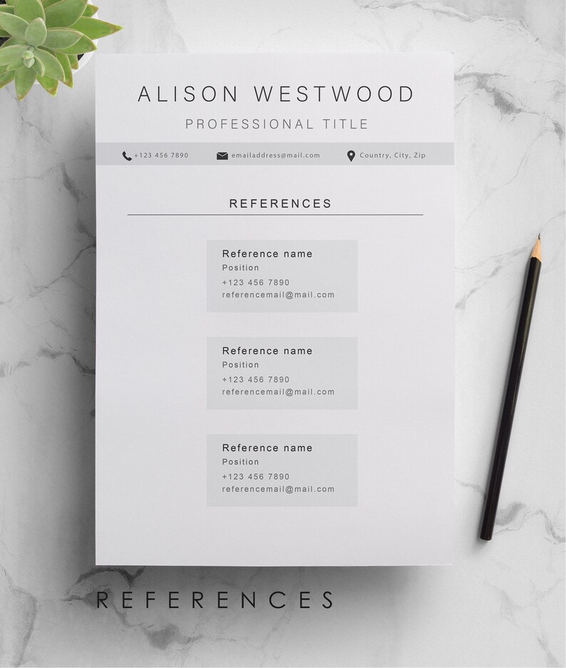 Minimalist Resume Template for MS Word Professional | Etsy