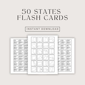 50 States Flashcards | Fast Fact Cards | United States Matching Game ...