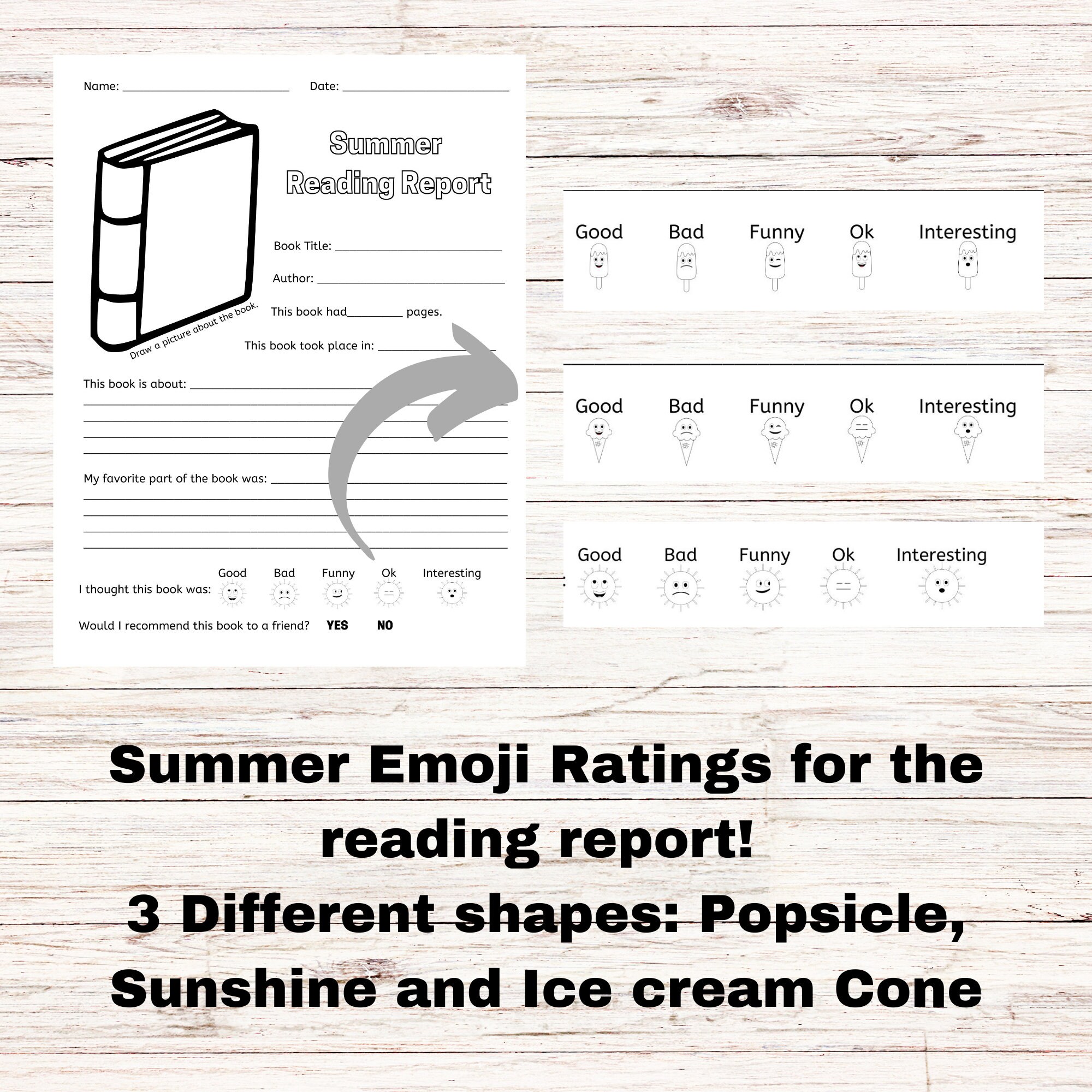 Summer Reading Report Printable, Book Report Worksheet, Printable Book ...