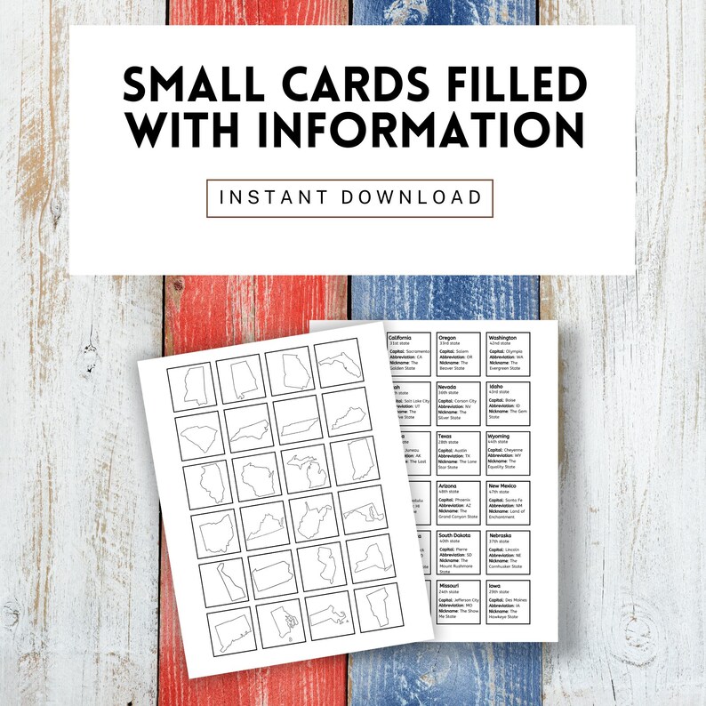 50 States Fast Facts | United States Flash Cards | Homeschool Resource ...