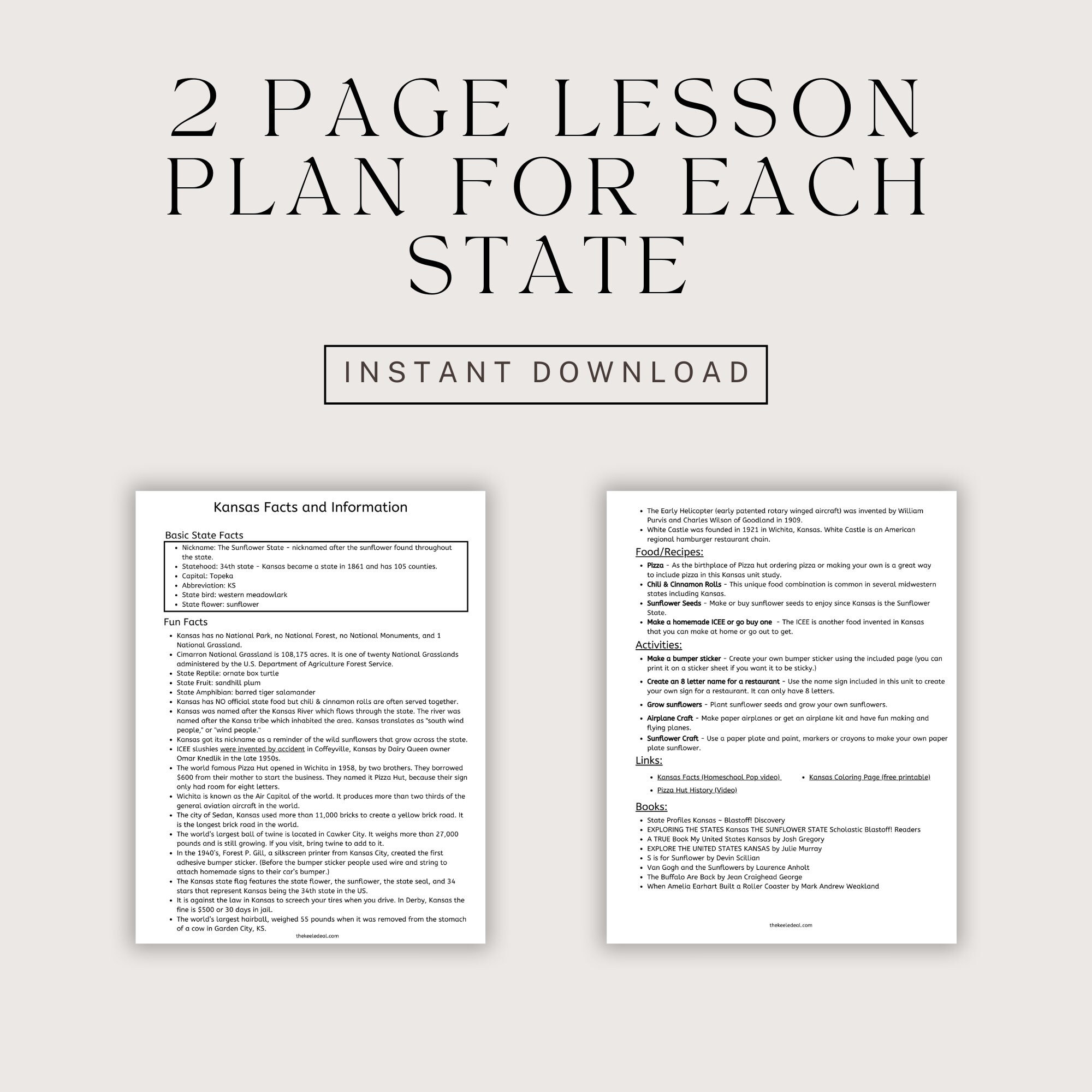 USA Midwest States Geography Worksheets and Lesson Plans for Homeschool ...