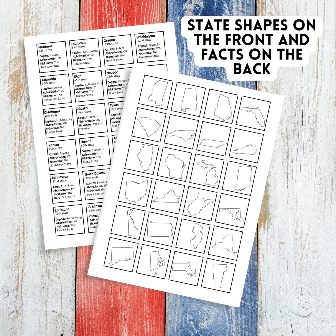 50 States Fast Facts | United States Flash Cards | Homeschool Resource ...