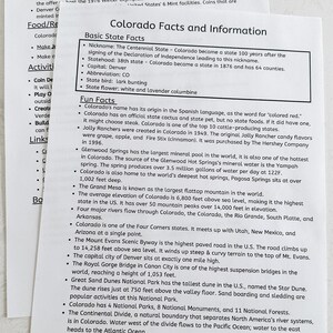 Colorado Worksheets and Unit Study - Etsy