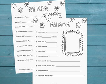 All About My Mom Printable | Etsy