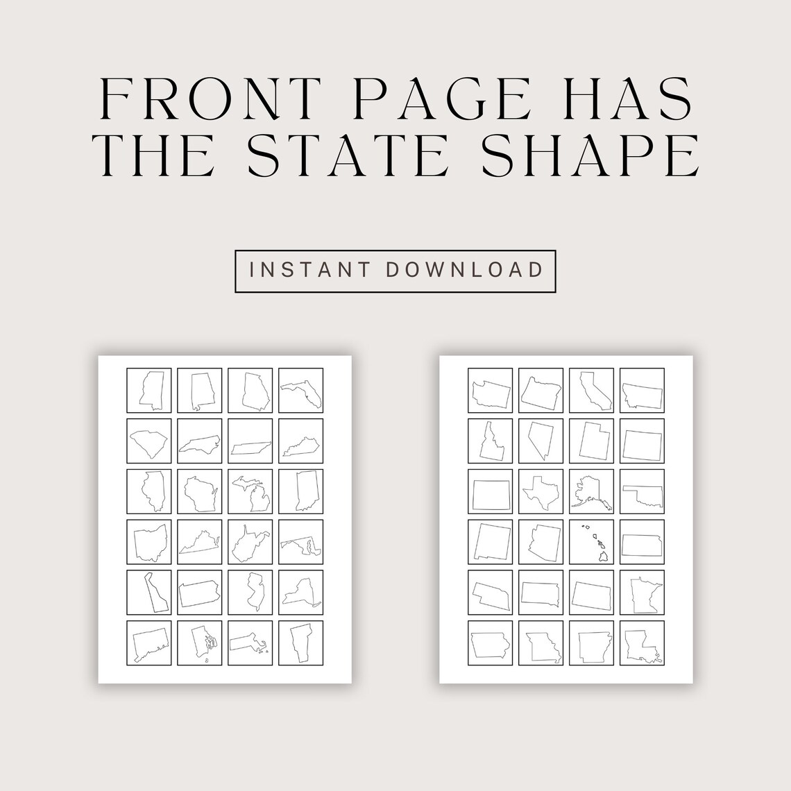 50 States Flashcards | Fast Fact Cards | United States Matching Game ...