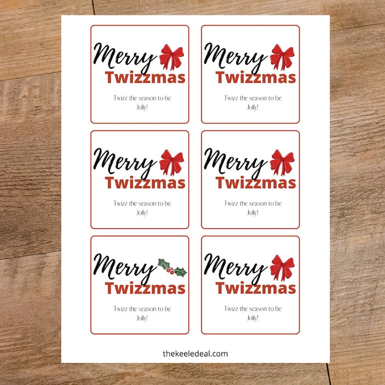 Merry Twizzmas Gift Tag Instant Download - Etsy