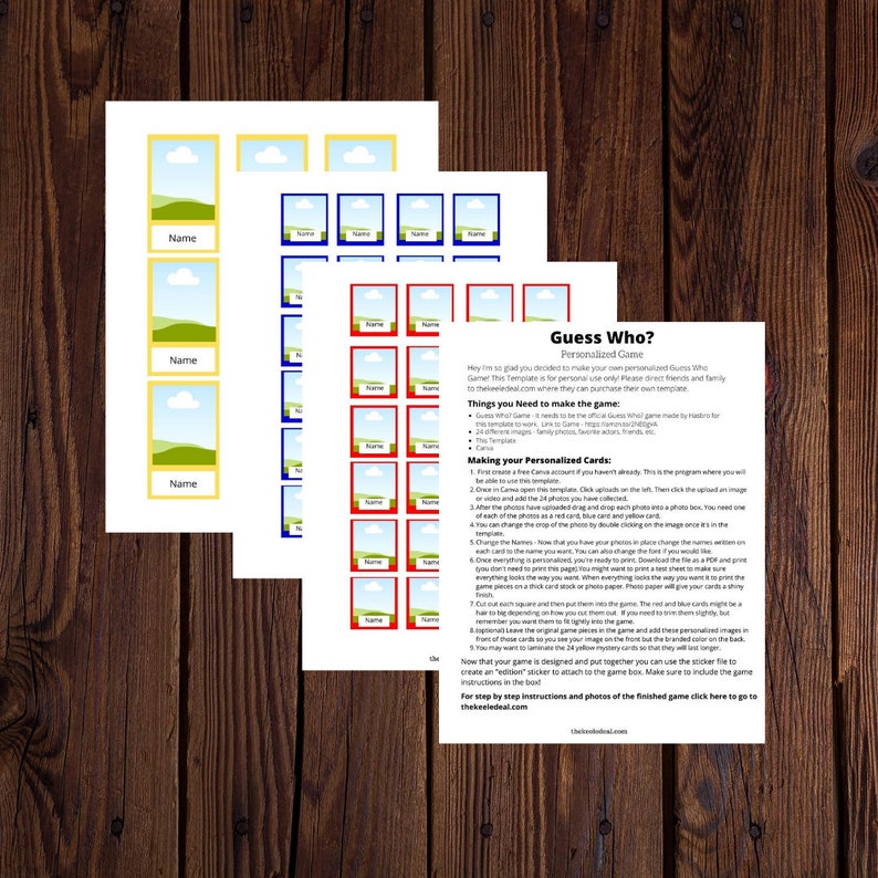 Custom Guess Who Game Template: Printable Character Cards (canva ...