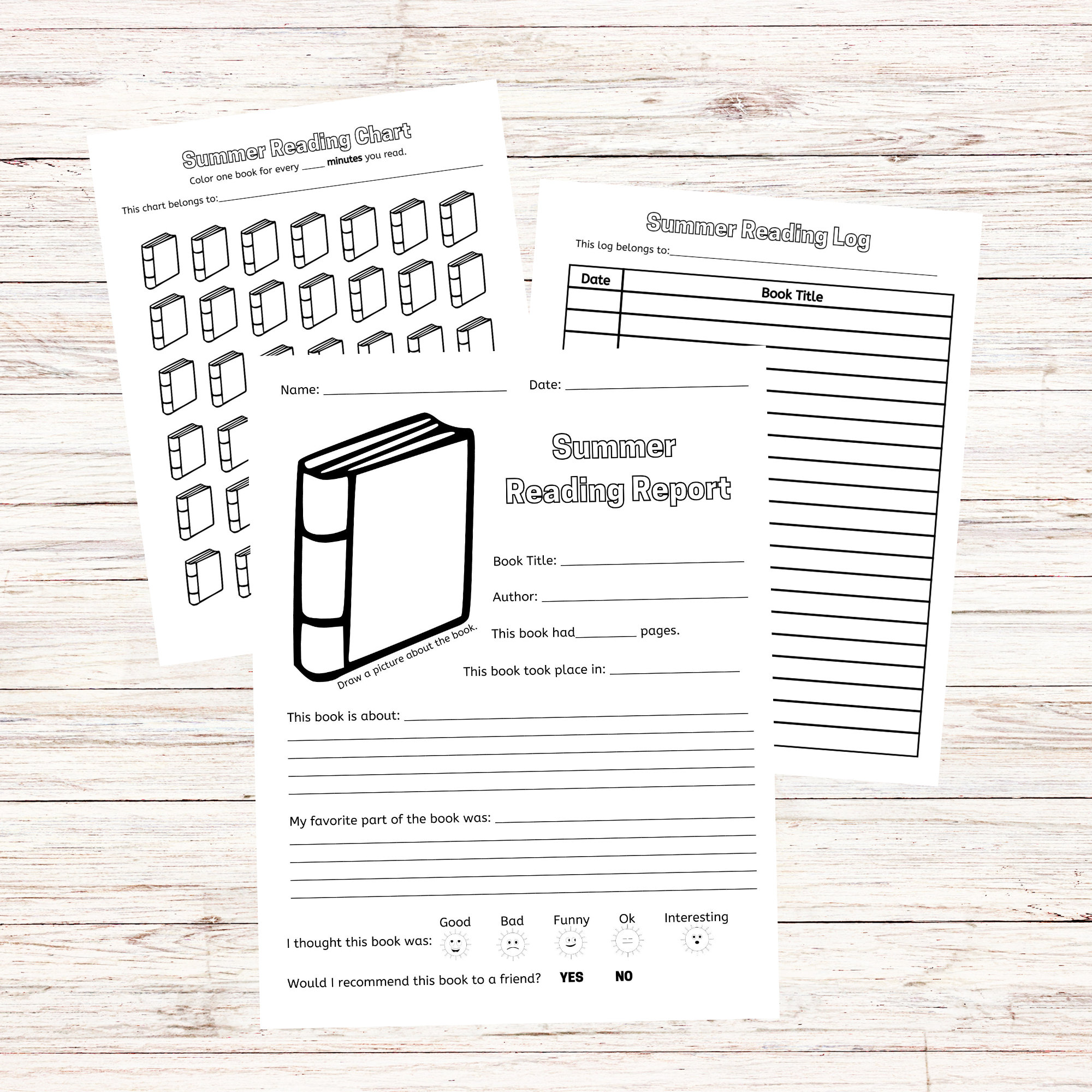 Kids Summer Reading Printable for Kids, Summer Reading Challenge ...