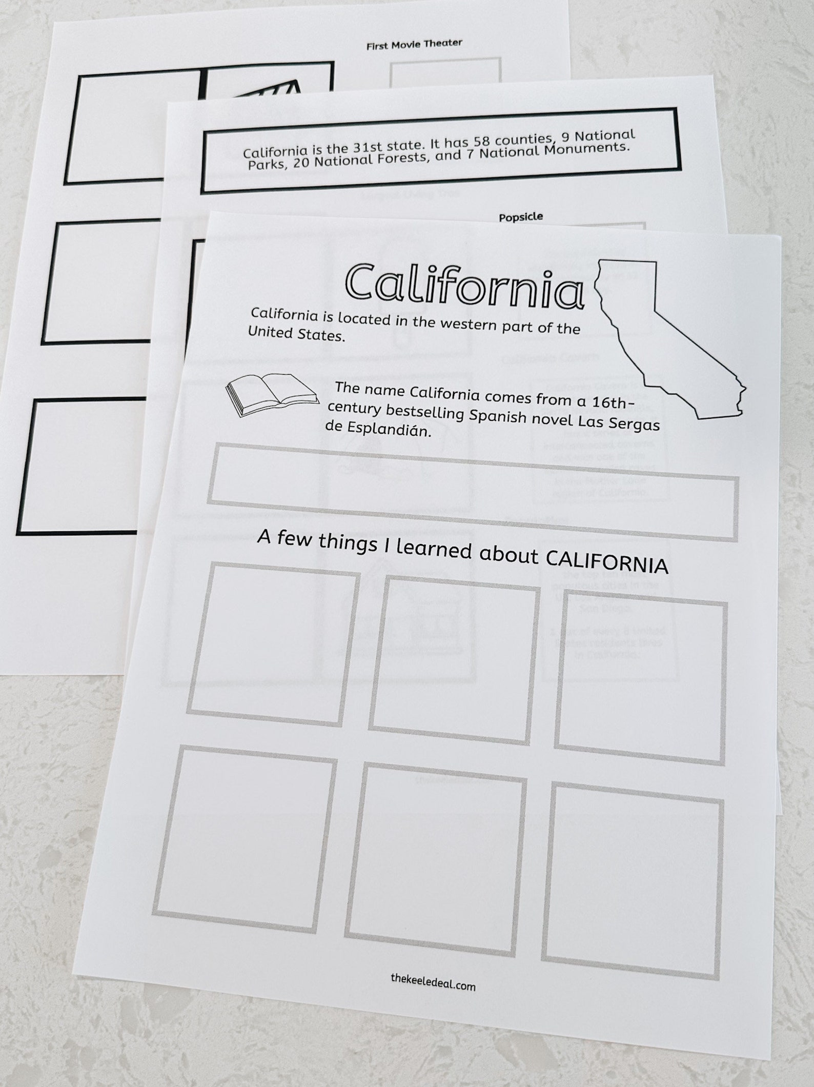 California Worksheets and Unit Study - Etsy