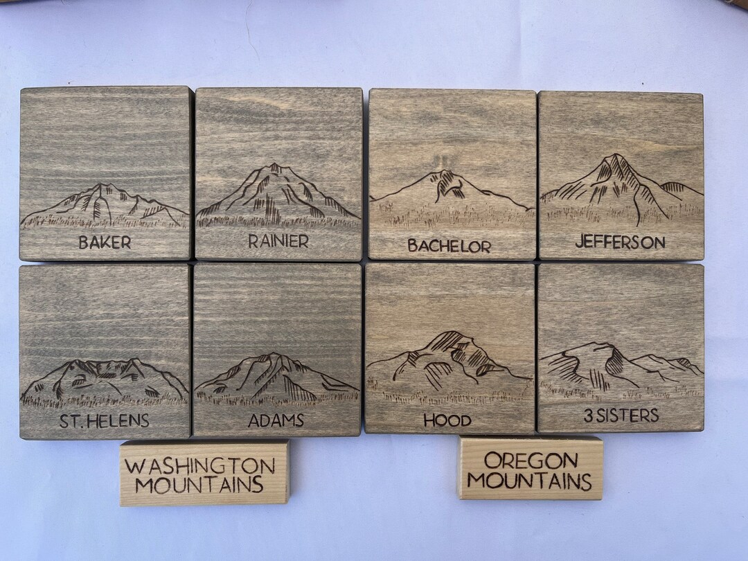 Individual Oregon & Washington Mountain Coasters MIX AND - Etsy