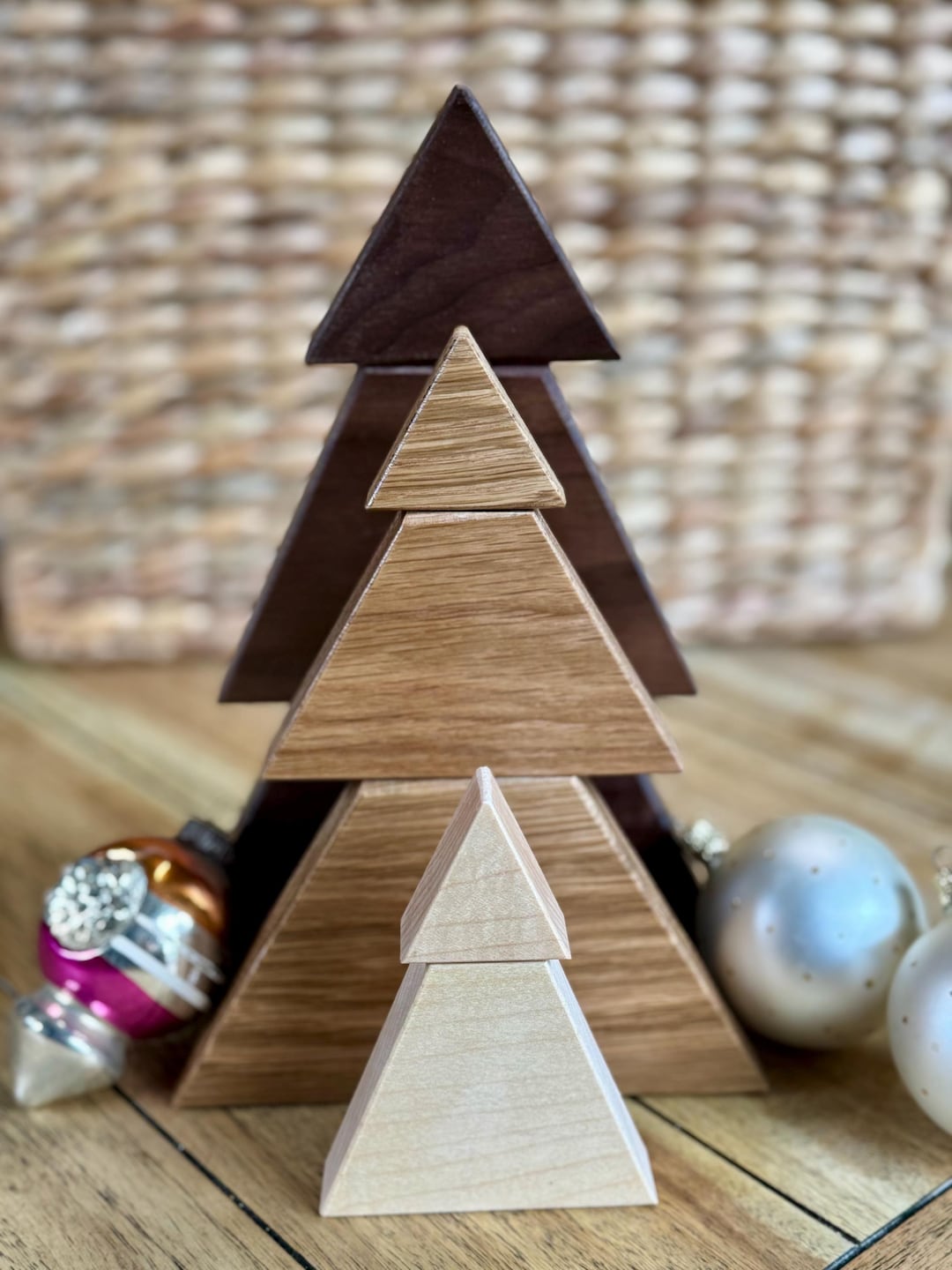 Wooden Tree Decor Set of 3 - Etsy
