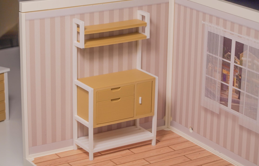 1/12 Scale Kitchen Bakers Rack Miniature With Drawers, Storage ...