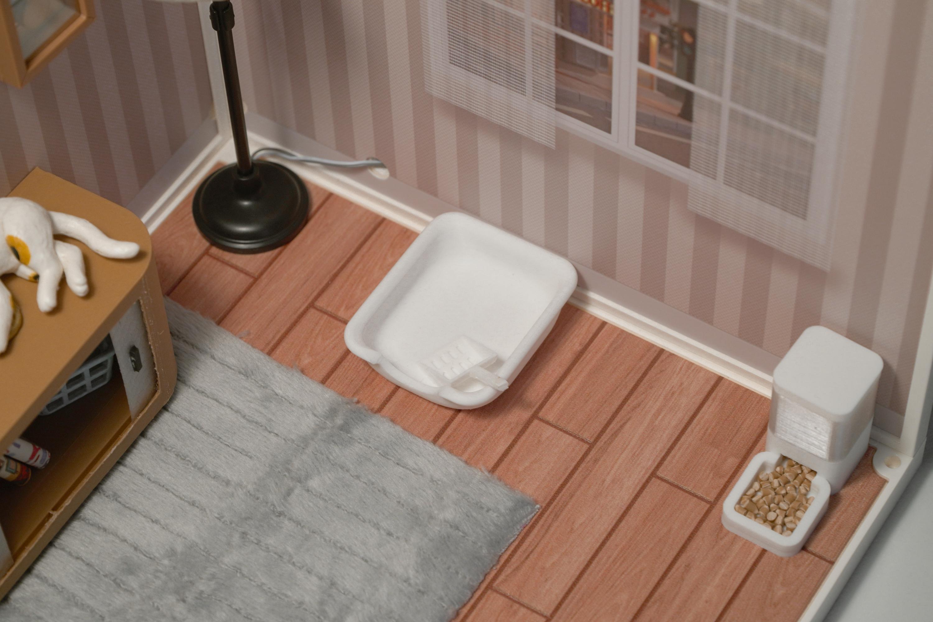 1/12 Scale Cat Litter Box Miniature | Dollhouse Furnitures, Accessories ...