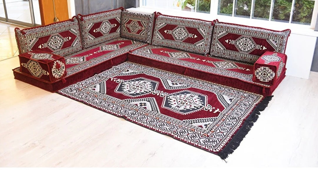 Designed With Traditional Patterns: L-shaped Seating Ensemble - Etsy