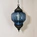RARE Blue DIMPLED Hanging Lamp Vintage Antique Light Swag Retro ...