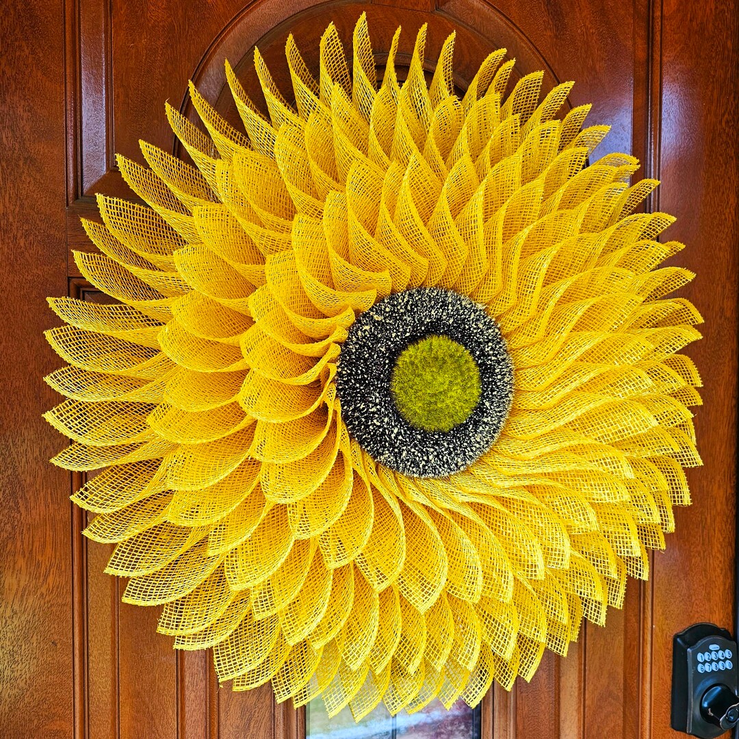 Outdoor Sunflower Front Door Wreath, Double Door Porch Decor, Spring ...