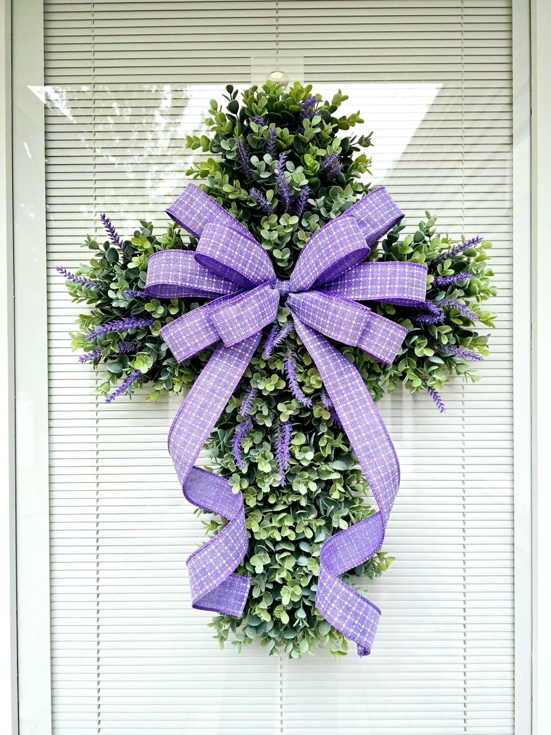 Easter Cross Wreath for Front Door Double Door Wreaths Christianity ...
