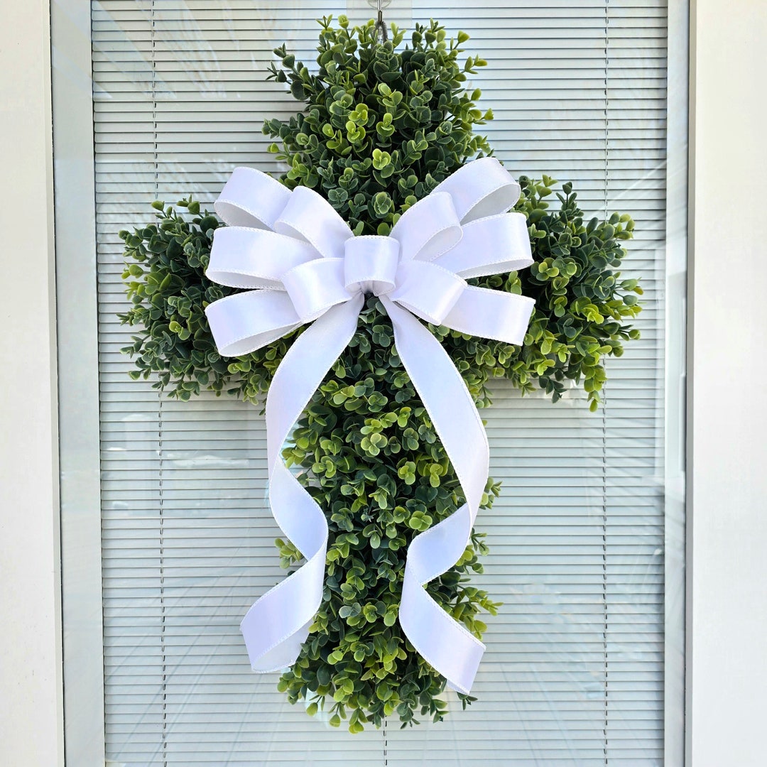 Cross Front Door Wreath, Double Door Wreaths, Christian Decor for ...