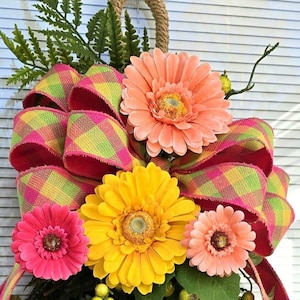 Spring Summer Wreath Swag Teardrop for Front Door Outdoor With Colorful ...