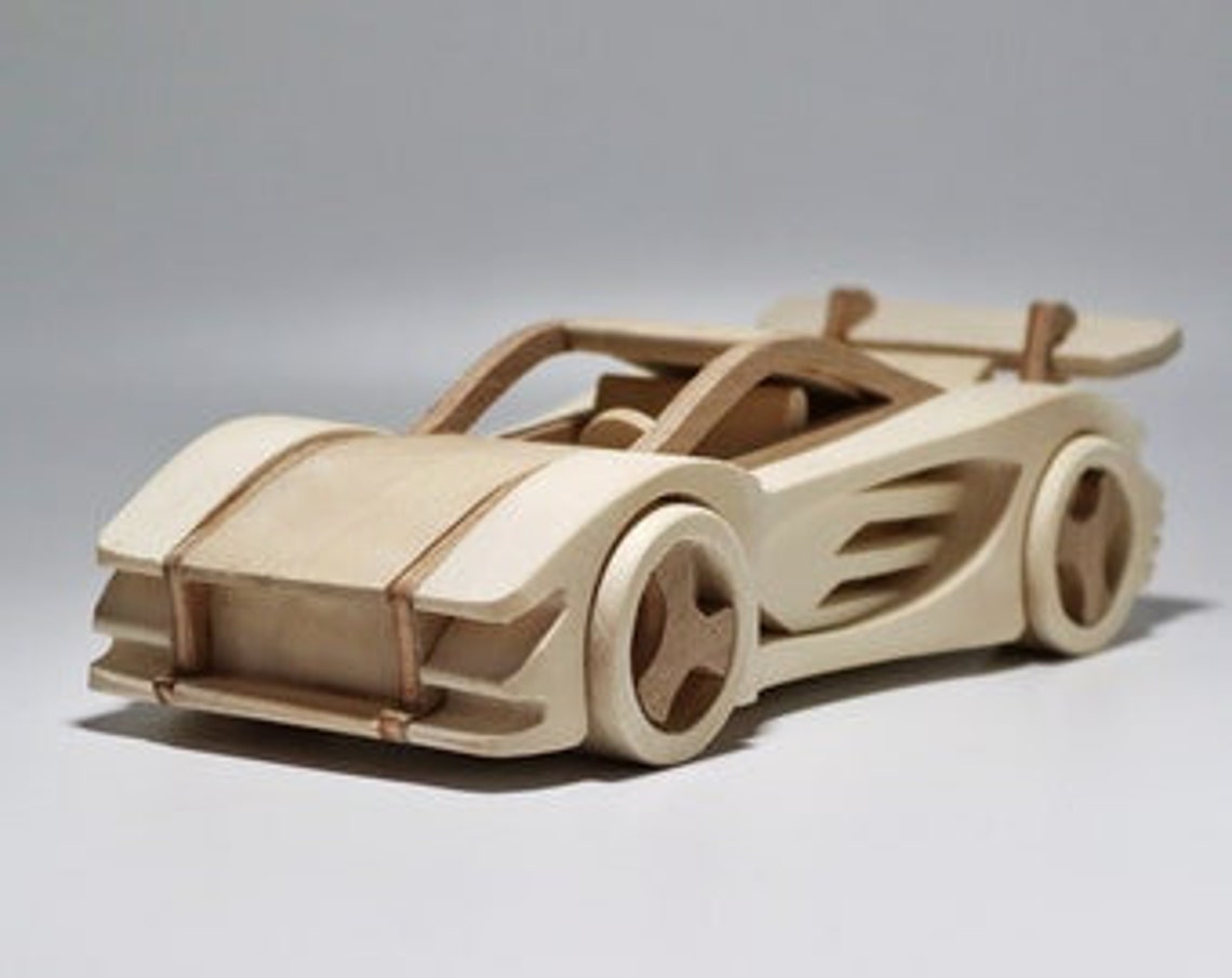 Racing Sport Car With Windbreaker Handmade Organic Wooden Toy Art ...