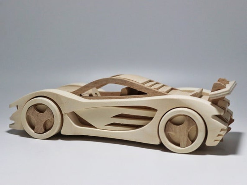 Racing Sport Car With Windbreaker Handmade Organic Wooden Toy Art ...