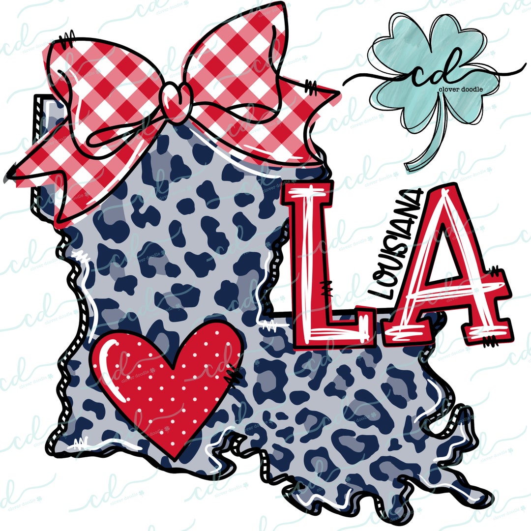 Doodle State Louisiana- Navy + Red- CD - PNG, Digital Download for ...